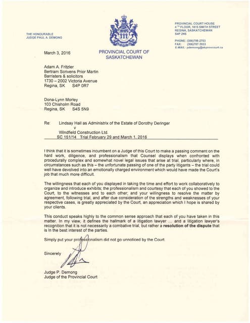 Reference Letter Provincial Court | PDF Reference Letter Provincial Court | PDF