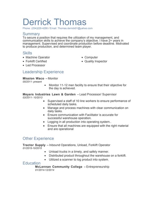 Michael Johnson resume | DOCX