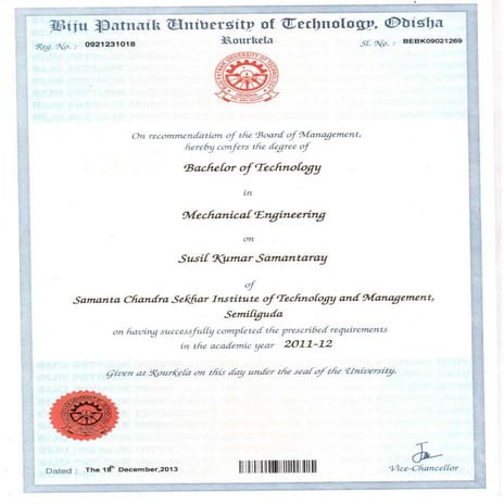 B - tech main certificate | PDF