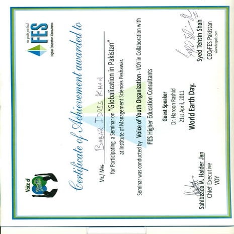 FES 2 CERTIFICATE | PDF