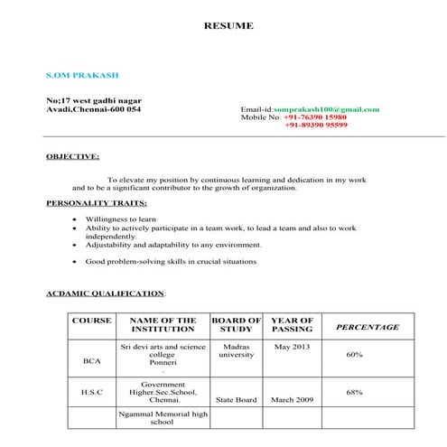Kalaiselvi resume | DOCX