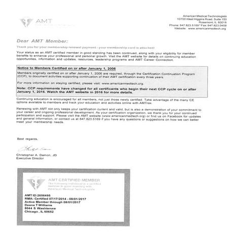 amt certification | PDF