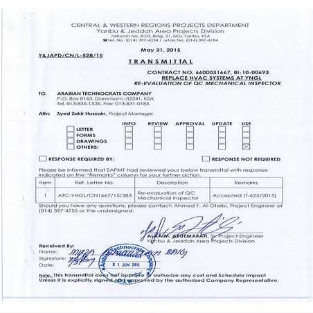 Aramco Approval | PDF