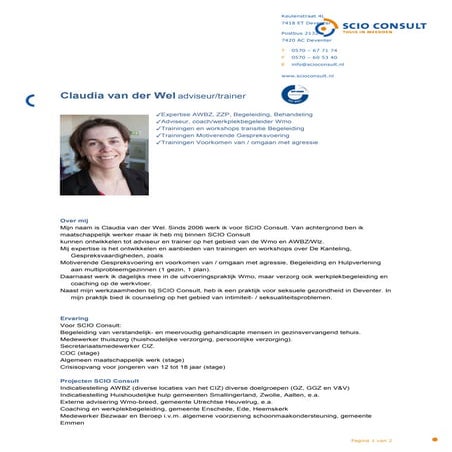 CV Claudia van der Wel | PDF | Free Download