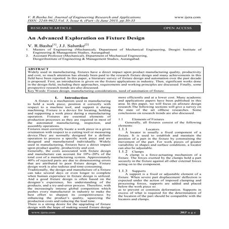 An Advanced Exploration on Fixture Design | PDF