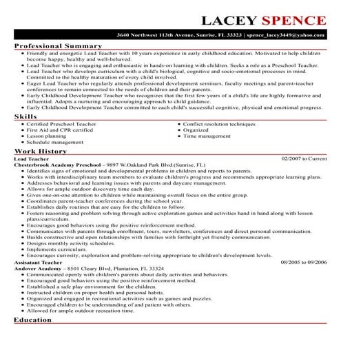 Lacey Spence Resume 1 | PDF