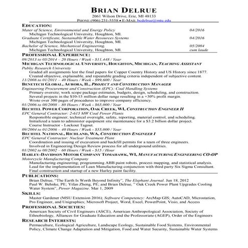 Brian Delrue - Resume - New Format - REV010 | PDF