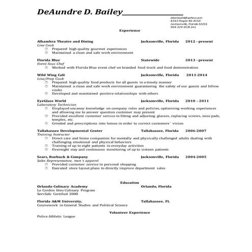 DeAundre D Resume | DOCX