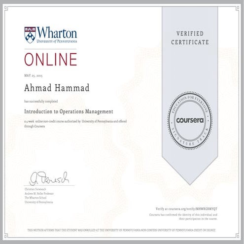Coursera Operations 2015 | PDF