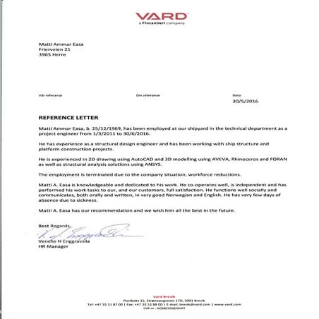VARD_Referance Letter | PDF