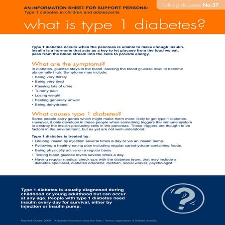 Type 1 diabetes in children | PPTX