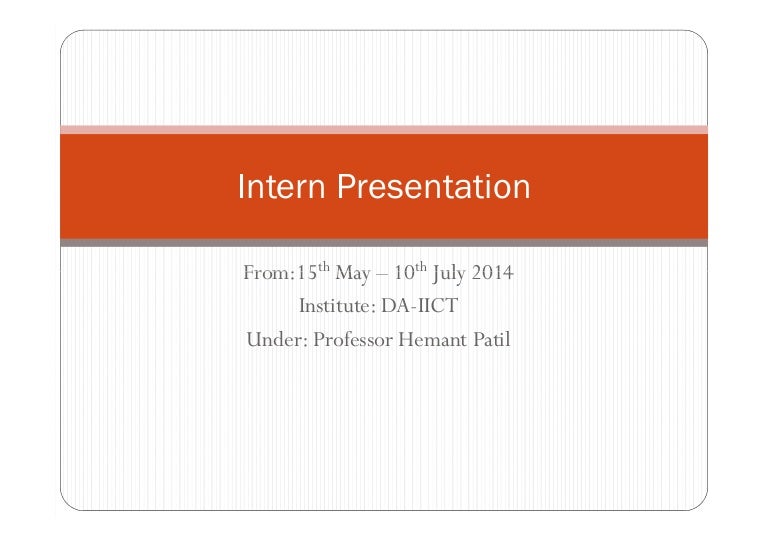 Intern Presentation