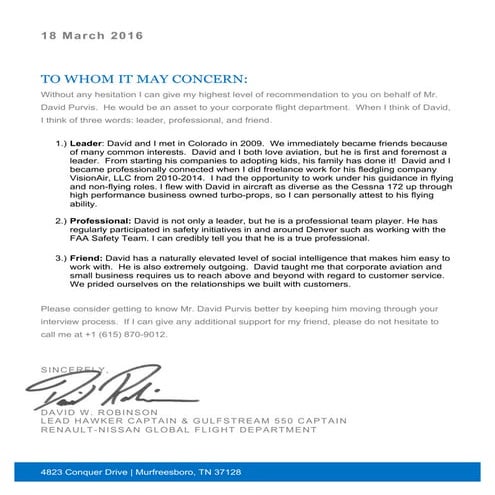 Purvis_David_LetterOfRecCorporate | PDF