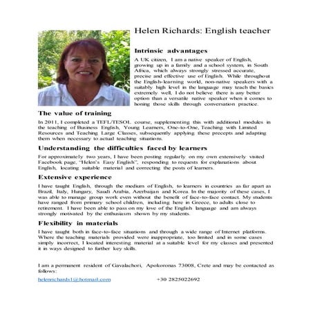 Helen Richards%2c English teacher | PDF