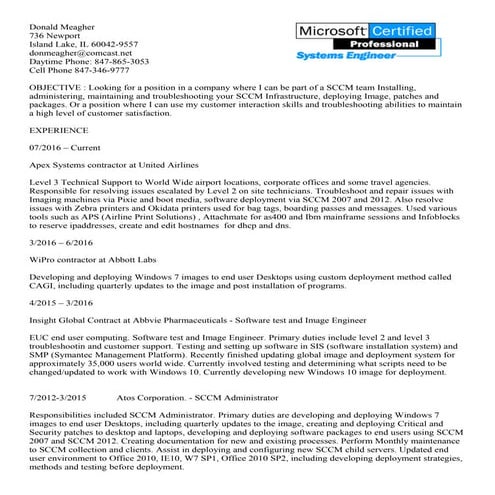 Donald Meagher resume | DOC