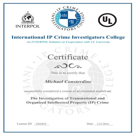 IIPCIC Interpol Certificate | PDF