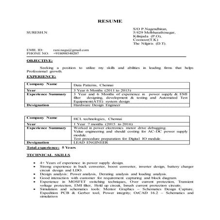 Suresh Resume | DOCX
