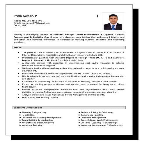 CV - Prem Kumar | DOC