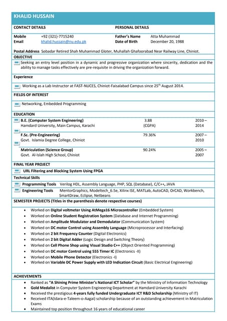 Short cv himanshu | PDF
