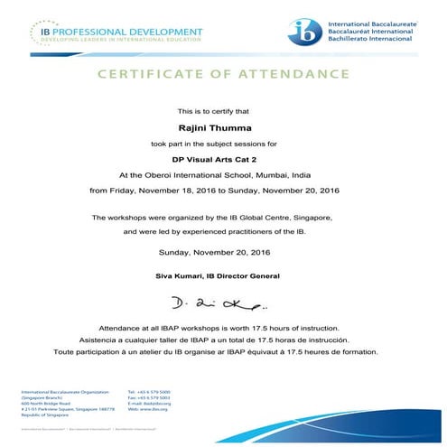 dp work shop certificate | PDF