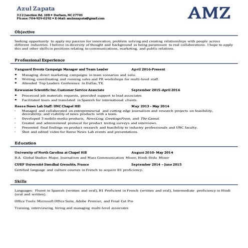 Azul Zapata presentations