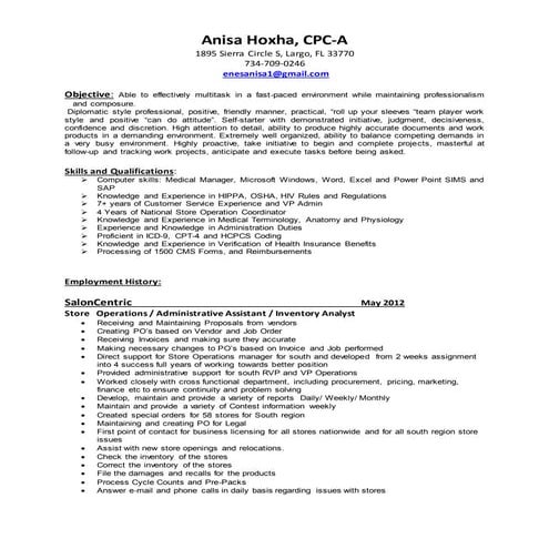 Anisa Resume | DOCX