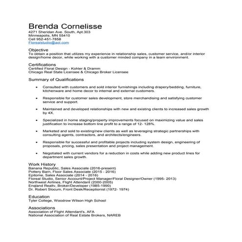 Brenda resume 5-31-16 | DOC