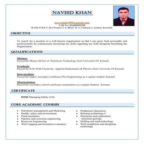 Naveed Khan[Petroleum.Cv] | PDF
