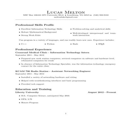 Lucas Melton Resume 2 | PDF | Computing | Technology & Computing