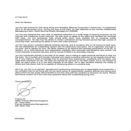 HSBC Internship Testimonial | PDF