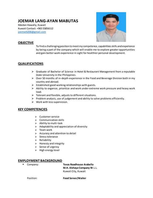 Catering Resume.PDF | Bars & Restaurants | Attractions