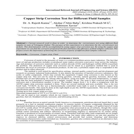 Copper Strip Corrosion Test for Different Fluid Samples | PDF