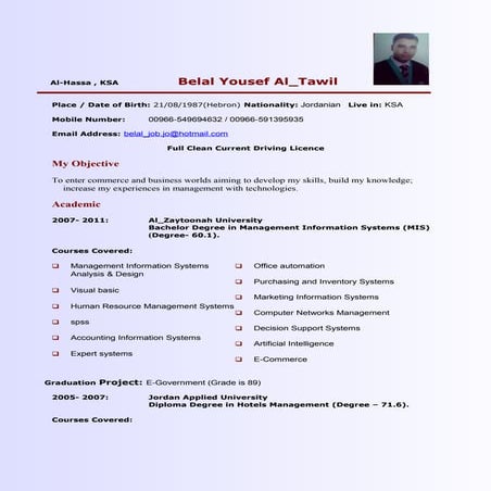 Belal Al Tawil CV | PDF