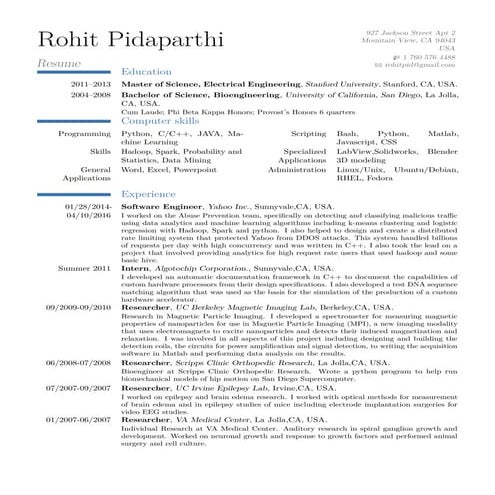 RohitCV_2016_04 | PDF