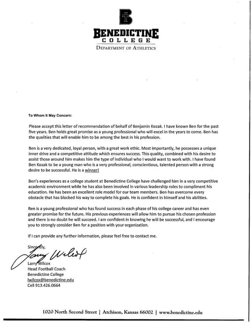 Letter Of Recommendation For A Coach Position Boys Head Coach Outdoor