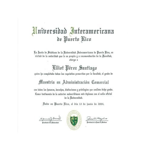 Diploma_Interamerican University of Puerto Rico | PDF
