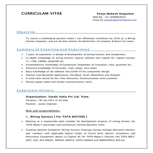 pooja cv | DOCX