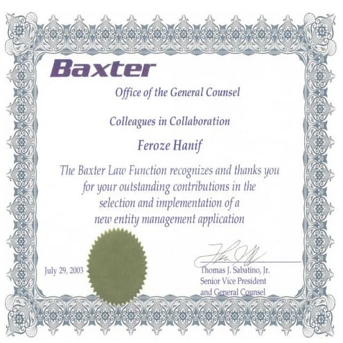 Feroze Hanif's Baxter Awards | PDF