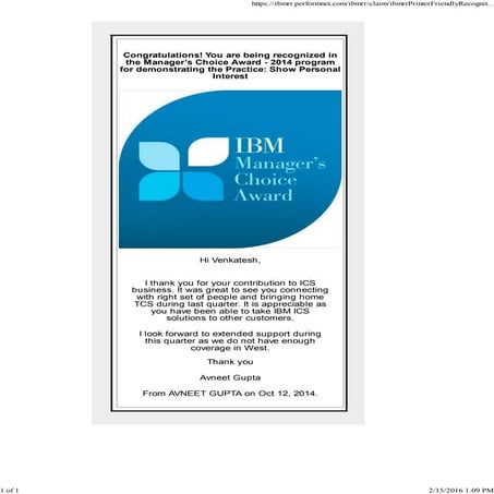 Manager Recognition 2014 | PDF