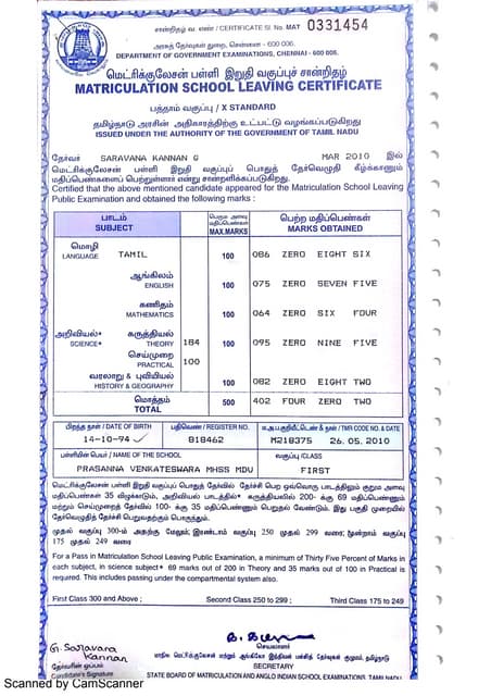 12th mark sheet | PDF