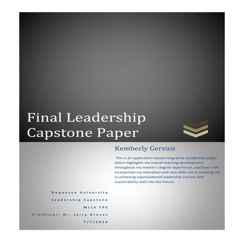 Leadership Capstone Final Reflective Paer | DOCX