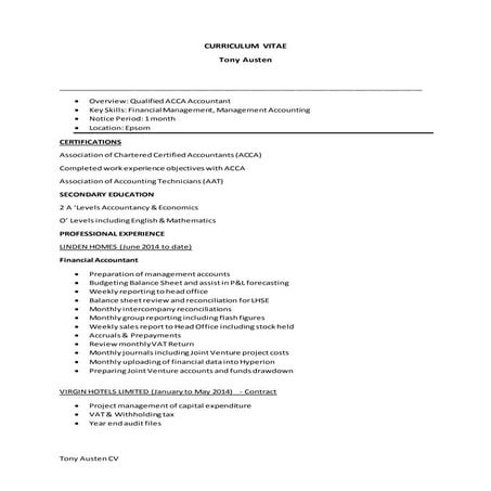 Tony CV 200116 | PDF