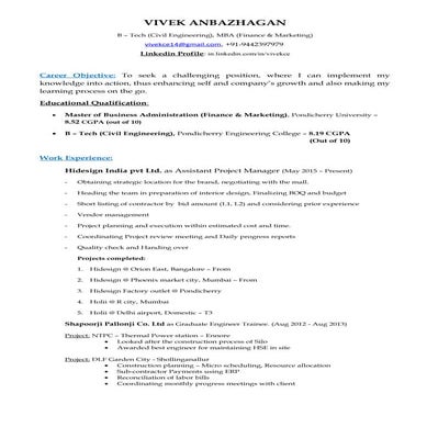 Vivek Resume | DOC