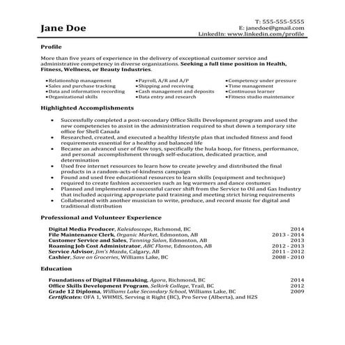 Resume Sample | PDF