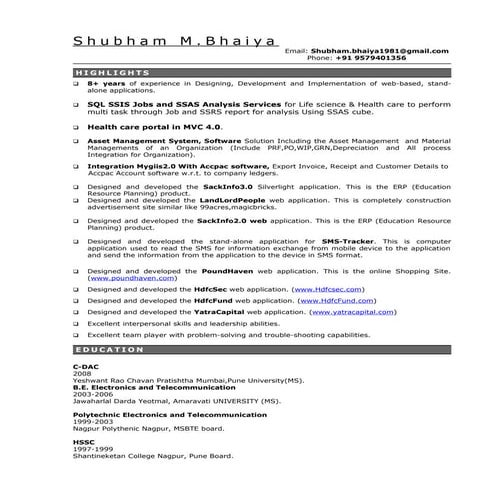 Shubham_Bhaiya_Exp | DOC | Computer Software and Applications | Computing