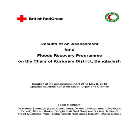 Recovery Assessment Report Chars Kurigram final version | PDF
