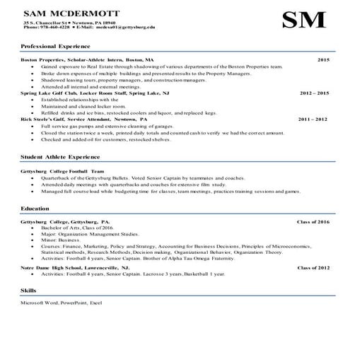 Sam McDermott Resume 2015 | DOCX
