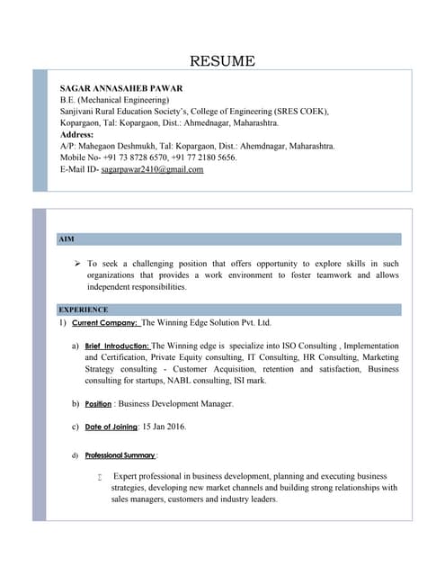 abid safety resume | DOC | Business Administration | Business