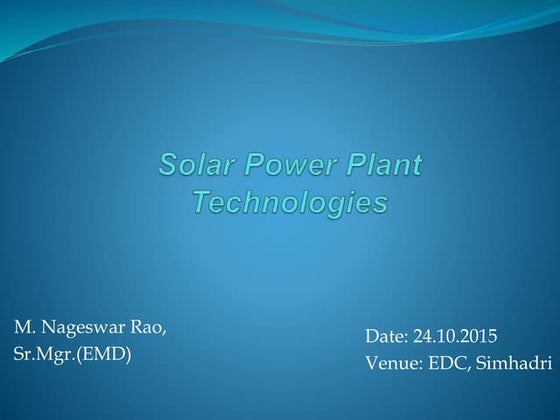 Solar power plant | PPT | Physics | Science