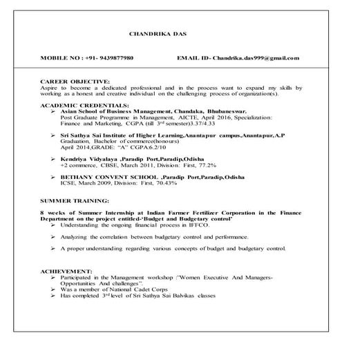 chandrika resume | DOCX